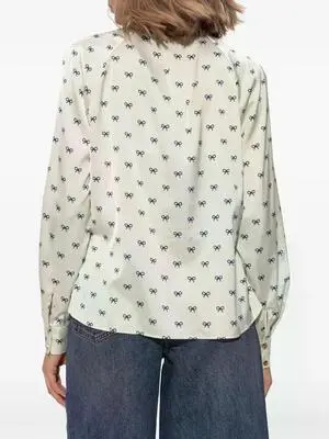 SELF-PORTRAIT Bow-print Shirt