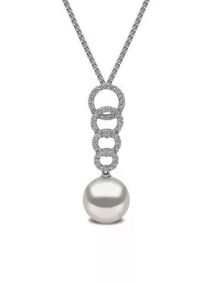 Yoko London 18kt White Gold Freshwater Pearl And Diamond Pendant Necklace - Silver