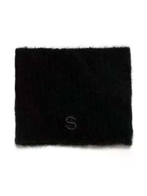 Sacai Logo-embroidered Scarf - Black