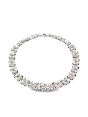 Yoko London 18kt White Gold Akoya Pearl And Diamond Necklace - Silver