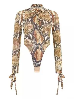 Roberto Cavalli Snakeskin-print Bodysuit