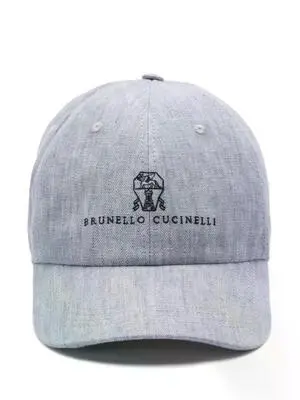 Brunello Cucinelli Embroidered Logo Cap - Grey
