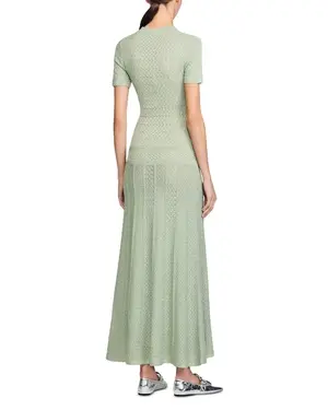 Sandro Knit Maxi Dress In Almond Green - 30% Off | Editorialist