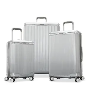 SAMSONITE Silhouette 18 Hardside Carry-on Spinner Suitcase - Metallic Silver