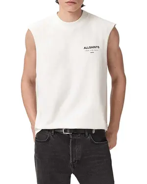 ALLSAINTS Underground Relaxed Fit Sleeveless Tee - Ashen White