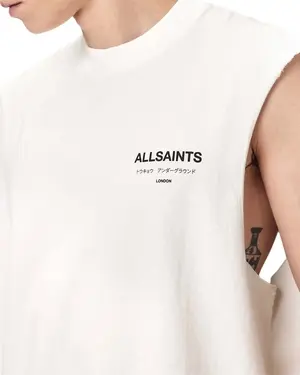 ALLSAINTS Underground Relaxed Fit Sleeveless Tee - Ashen White