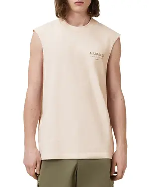 ALLSAINTS Underground Relaxed Fit Sleeveless Tee Sandy White