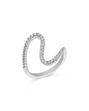 Bloomingdale'S Diamond Wave Ring In 14k Gold - White