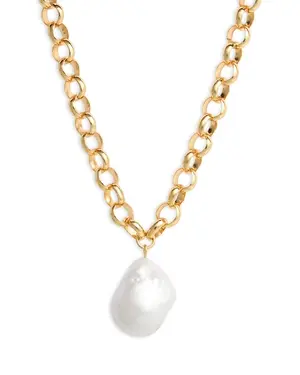 Shashi Giselle Cultured Freshwater Pearl Chain Necklace - Gold/pearl