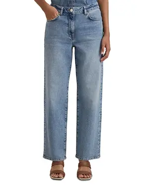 REISS Selin Mid-rise Straight Leg Jeans - Light Blue