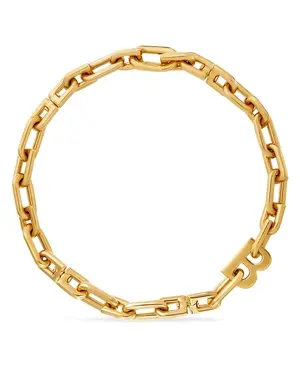 Balenciaga B Chain Thin Necklace - Gold