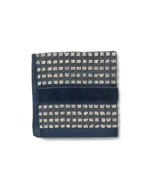 JUNA Check Towels Washcloth - Dark Blue/sand