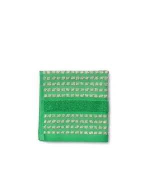 JUNA Check Towels Washcloth - Green/sand