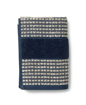 JUNA Check Hand Towel - Dark Blue/sand