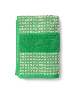 JUNA Check Hand Towel - Green/sand