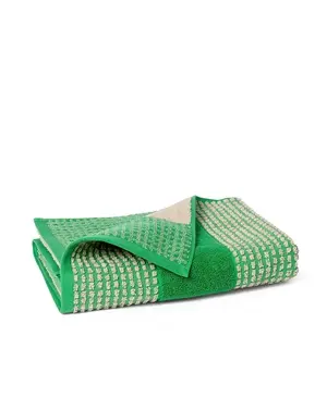JUNA Check Bath Towel - Green/sand