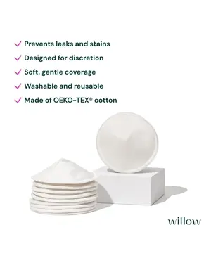 WILLOW Reusable Nursing Pads, 10-count
