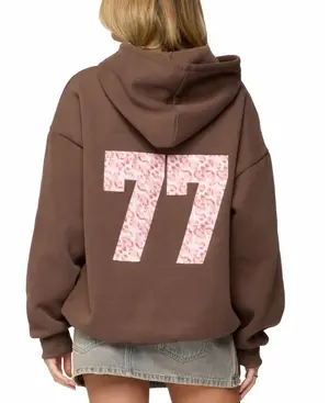 EDIKTED Leopard 77 Oversized Hoodie - Brown