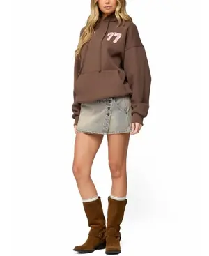 EDIKTED Leopard 77 Oversized Hoodie - Brown