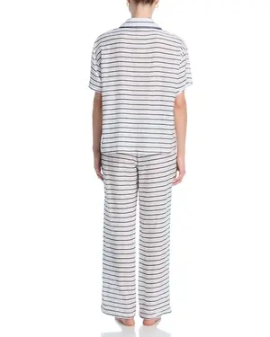 Aqua Striped Long Pajama Set Exclusive