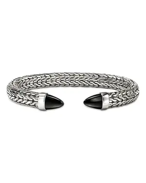 John Hardy Sterling Black Onyx Spear Cuff - Silver