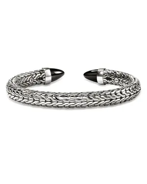 John Hardy Sterling Black Onyx Spear Cuff - Silver