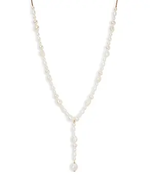 Nadri London Multi Pearl Y Necklace - Gold/white