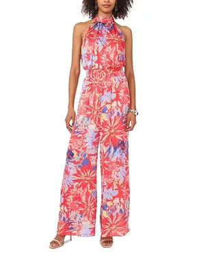 Vince Camuto Smocked Sleeveless Jumpsuit - Cayenne