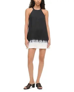 Staud Cabo Linen Dress - Onyx Tie D