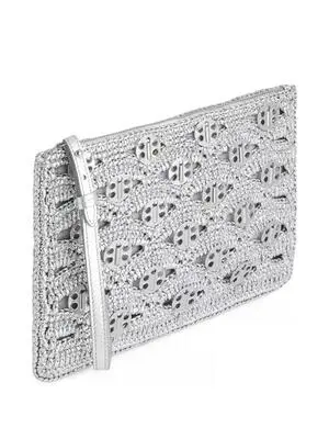Rabanne Raffia Clutch - Silver