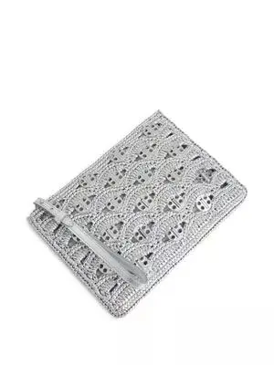 Rabanne Raffia Clutch - Silver