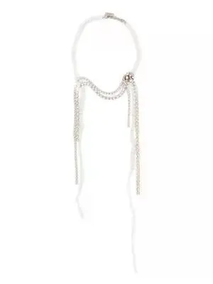 MAISON MARGIELA Crystal And Faux Pearl Necklace - Silver