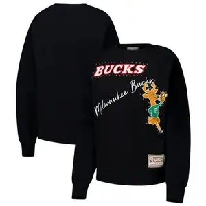 Mitchell & Ness Milwaukee Bucks Hardwood Classics Home Team Pullover Sweatshirt