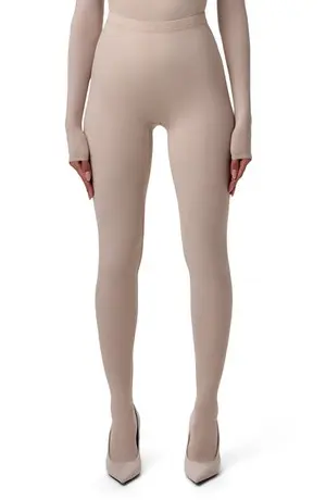 Naked Wardrobe Closed Toe Leggings - Taupe