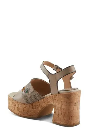 SPRING STEP SHOES Halena Platform Sandal - Beige Multi
