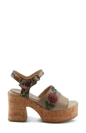 SPRING STEP SHOES Halena Platform Sandal - Beige Multi