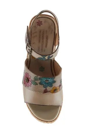 SPRING STEP SHOES Halena Platform Sandal - Beige Multi