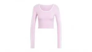 Adidas Adicolor 3-stripes Long Sleeve Crop Top - Light Orchid