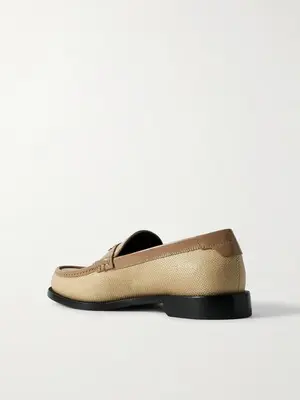 Victoria Beckham Leather-trimmed Raffia Loafers