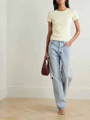 AGOLDE Kelly Distressed High-rise Straight-leg Jeans