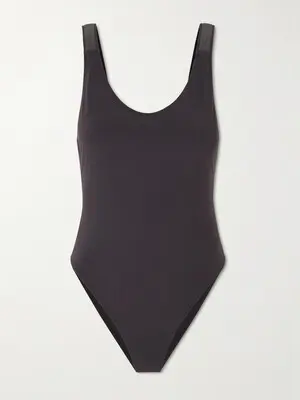 Brunello Cucinelli Bead-embellished One Piece Swimsuit - Brown