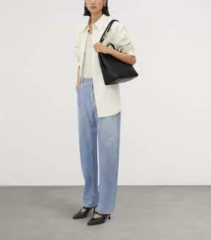 Bottega Veneta Leather Andiamo Top-handle Bag - Grey