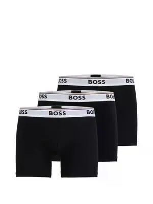 BOSS Three-pack Of Boxer Briefs In Stretch Cotton - Black