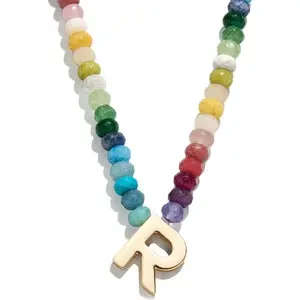 Baublebar BaubleBar Rainbow Beaded Initial Pendant Necklace Rainbow Multi - R