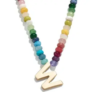Baublebar Rainbow Beaded Initial Pendant Necklace - Rainbow Multi - W