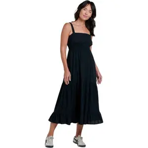 TOAD & CO Tiered Midi Sleeveless Dress - Black
