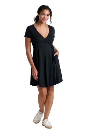 TOAD & CO Freesia Wrap Short Sleeve Dress - Black