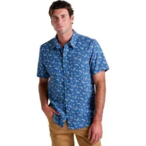 TOAD & CO Fletcher Short Sleeve Shirt Pacific Blue Bird Print
