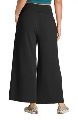 TOAD & CO Chaka Wide Leg Crop Pant - Black Texture