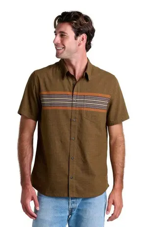 TOAD & CO Airscape Short Sleeve Shirt Fir Chest Stripe